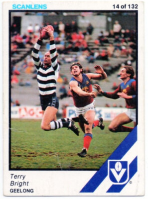 1984 AFL VFL SCANLENS FOOTBALL CARD - 14 Terry BRIGHT (GEELONG CATS ...