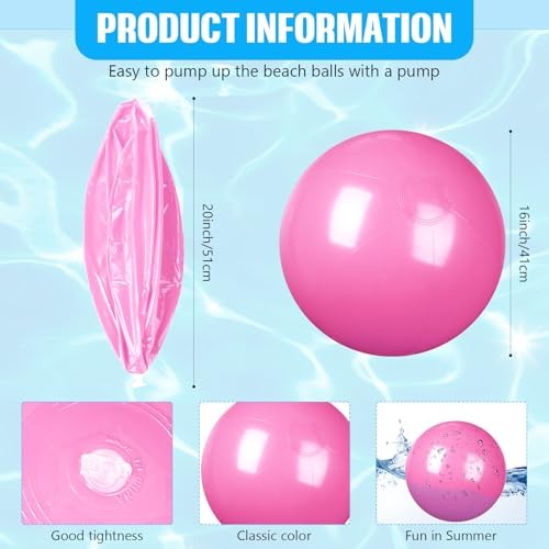 2 Pcs Inflatable Beach Ball 20 inch Swimming Pool Balls Summer Outdoor Pink | eBay