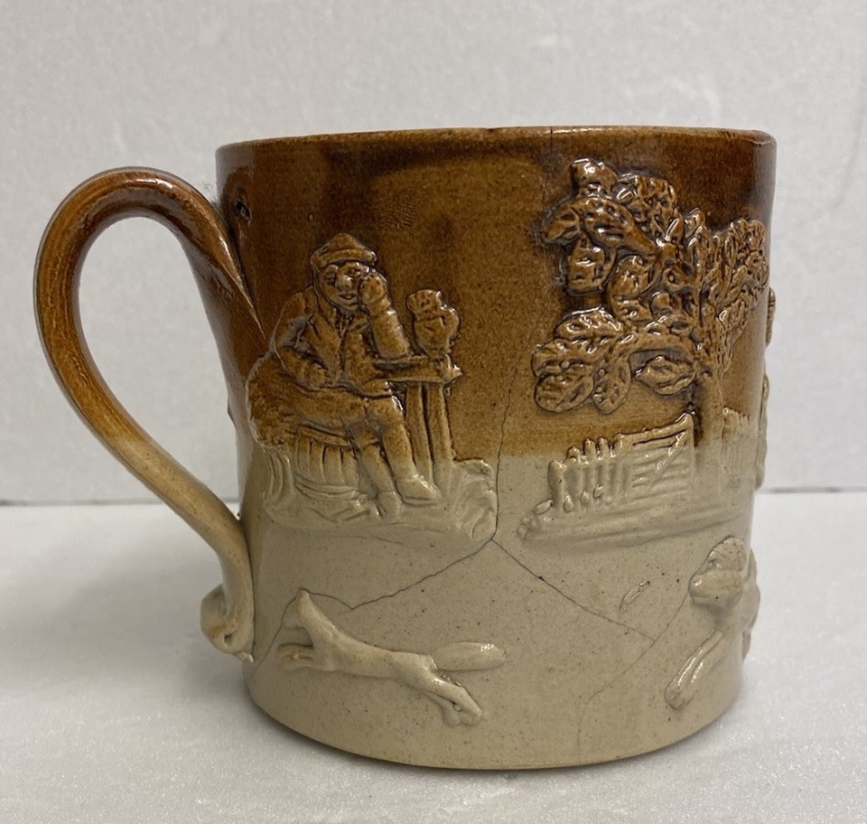 Early English Brown Saltglaze Stoneware Mug/Tankard with Hunting Scene ...