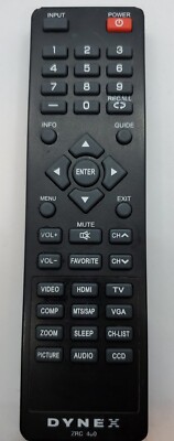 DYNEX ZRC-400 Remote Control for DX-15L150A11 DX-19L150A11 DX-22L150A11 ...
