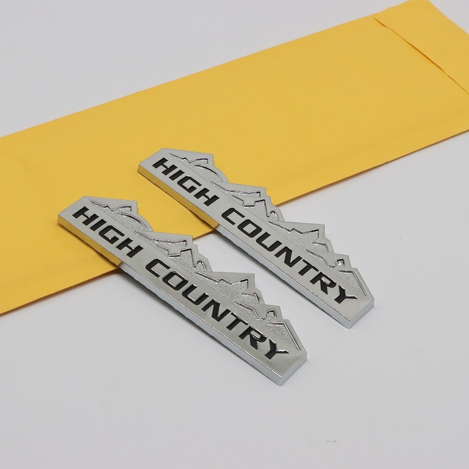 2x HIGH COUNTRY Emblem Door Tailgate For Silverado 1500 2500HD Adhesive ...