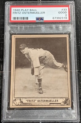 1940 Play Ball Fritz Ostermueller PSA 2 GOOD #33 Vintage Boston Red Sox ...