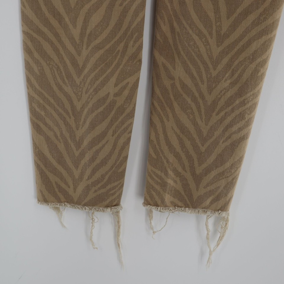 Mother The Looker Ankle Fray In Sweet Stripes Jeans Womens 27 Tan Edgy ...