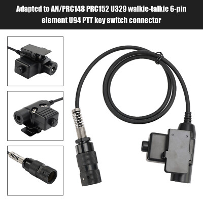 6-Pin Element U94 PTT Key Switch Connector For AN/PRC148 PRC152 U329 ...