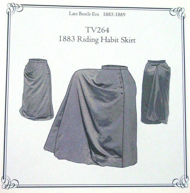Truly Victorian 1883 Riding Habit Train Skirt Sewing Pattern TV264 ...