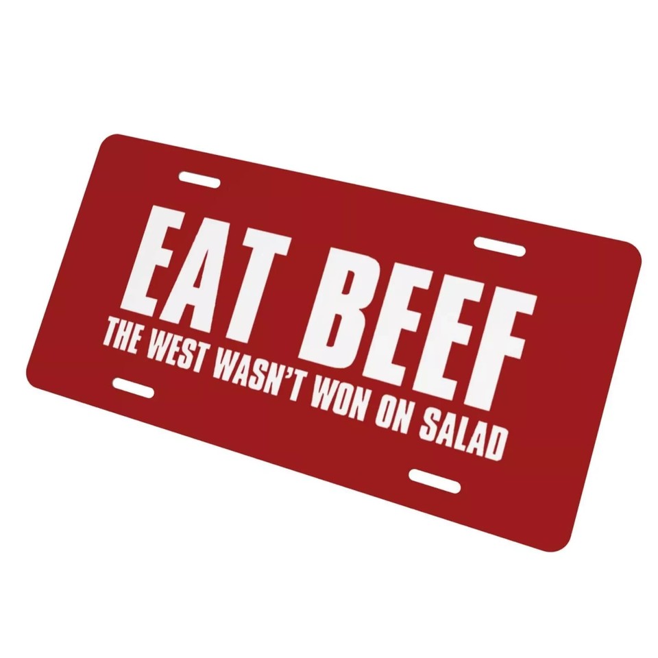 Eat Beef License Plate-Decorative Car Front License Plate 12x6 Inch (4 ...