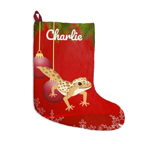 Leopard Gecko Stocking Gift Mom Dad Customized Yellow Gecko Christmas ...
