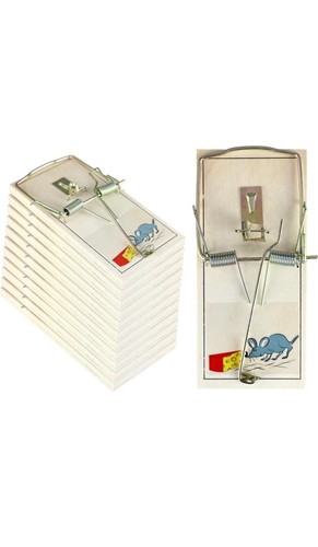 12-Pack Rat Trap Set - Reliable Double Spring Mechanism with Sturdy ...