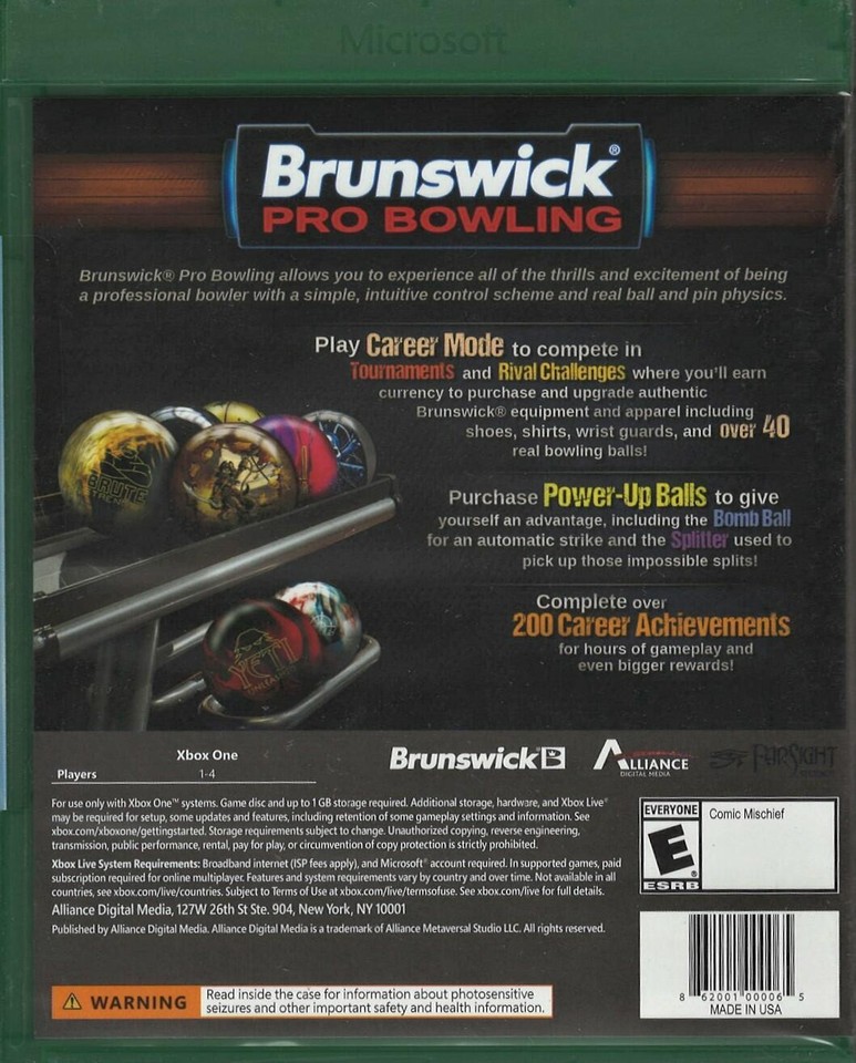 Brunswick Pro Bowling Xbox One (Brand New Factory Sealed US Version ...