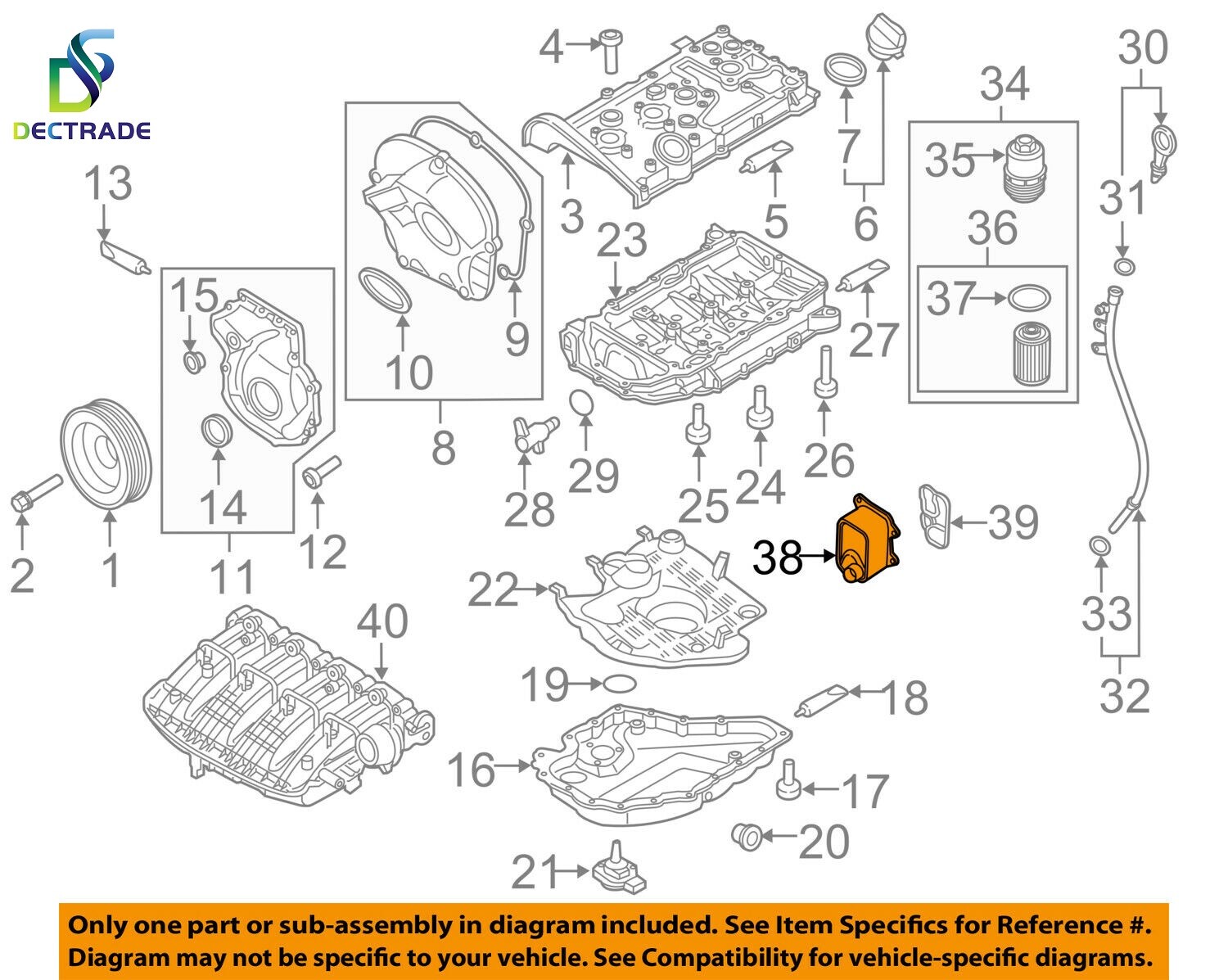 Engine Oil Cooler For Audi Q5 VW Beetle Golf GTI Tiguan Passat 06K 117 ...