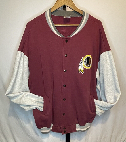 Majestic Washington Redskins Varsity Style Jacket Mens XL Gray Burgundy ...