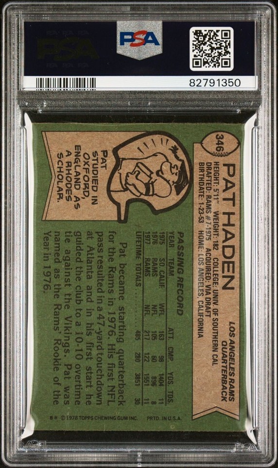 1978 Topps Football Pat Haden Card #346 PSA VG-EX 4.5 | eBay
