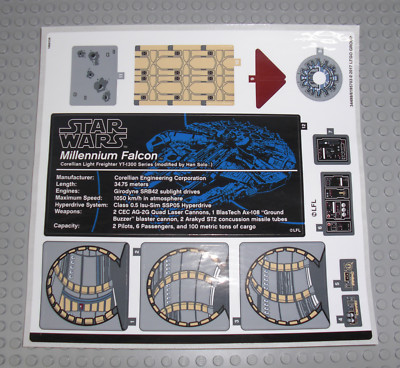 LEGO Star Wars 75192 Millennium Falcon - STICKER / AUFKLEBER - UCS ...