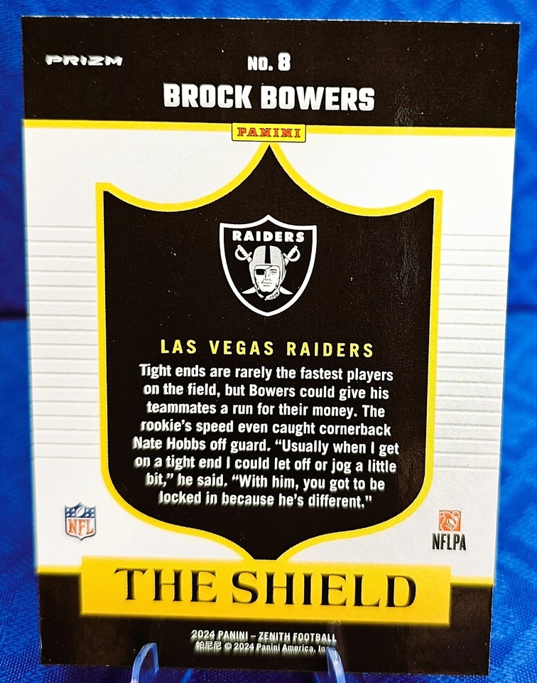 2024 Panini Zenith - Brock Bowers #8 RC - The Shield Check Description ...