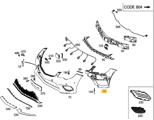 New Genuine Mercedes E W207 AMG Front Bumper Mounting Frame Left ...