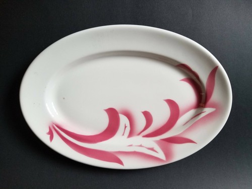 Walker China Oval Platter Plate Red Airbrush Heavy Restaurant Ware | eBay
