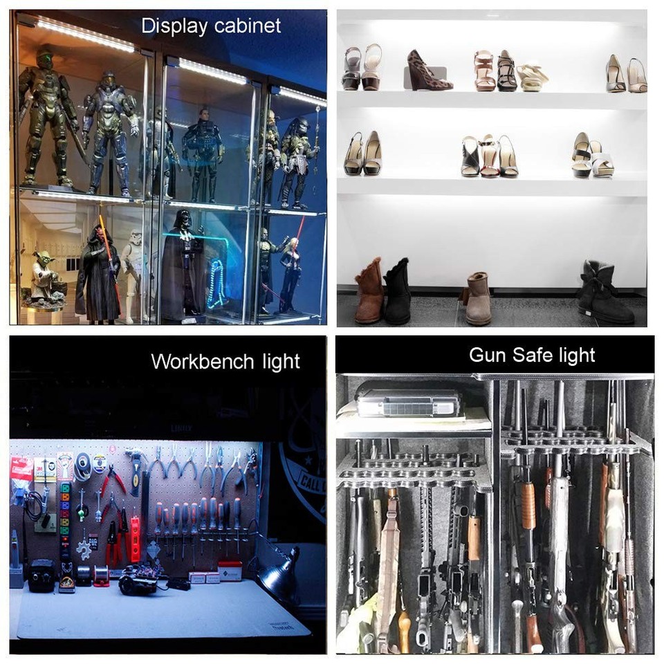 Led Display Lights 4 Strip Light Bars For Display Case Shelf Showcase ...