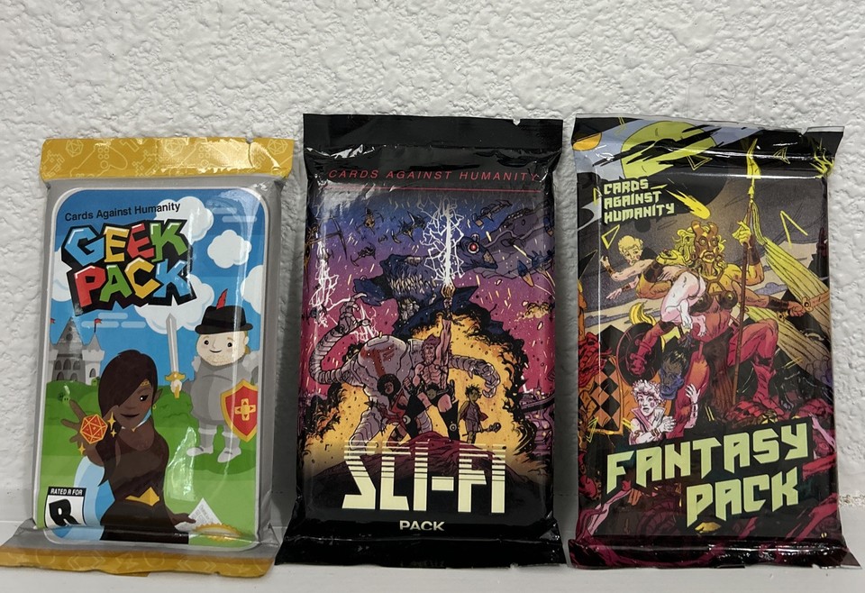 Cards Against Humanity Expansion Packs Lot of 3 Sealed sci fi fantasy ...