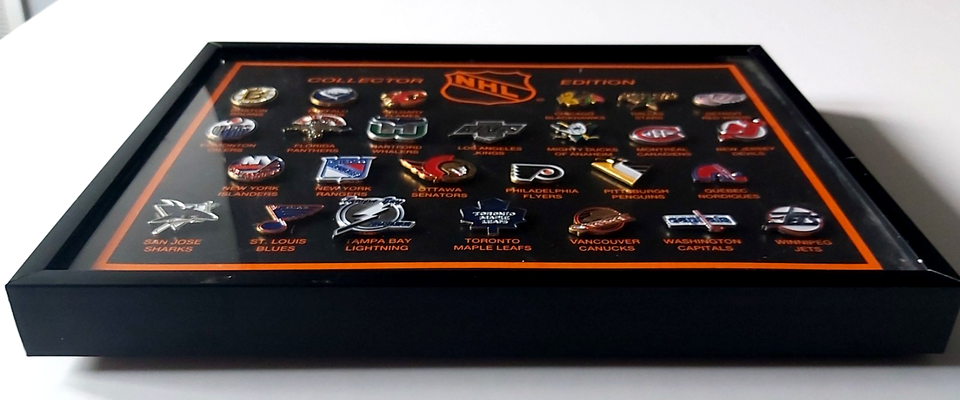 1994-95 NHL Team Logo Hockey Pin Set Framed 26 Teams CASTROL Sponsor | eBay