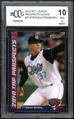 Stephen Strasburg Rookie 2010 Int'l League BGS BCCG 10 (Read ...