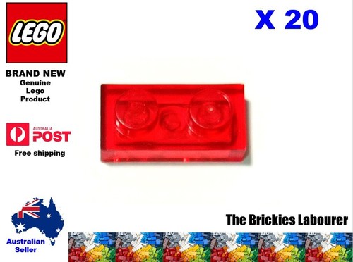 20 x Genuine LEGO Trans Red 1 x 2 Plate NEW 3023 | eBay Australia