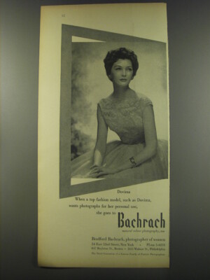 1956 Bachrach Photography Ad - When a Top fashion model, such as Dovima ...