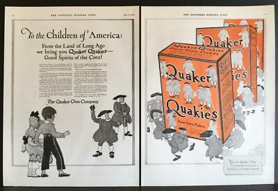 1920 Quaker Oats Quakies Corn Flakes 2-Page Vintage Print Ad | eBay