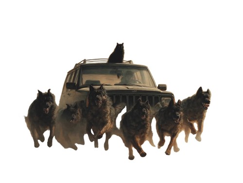 Herd And Jeep Scene Vinyl Car Decal Sticker – Waterproof & UV-Resistant ...