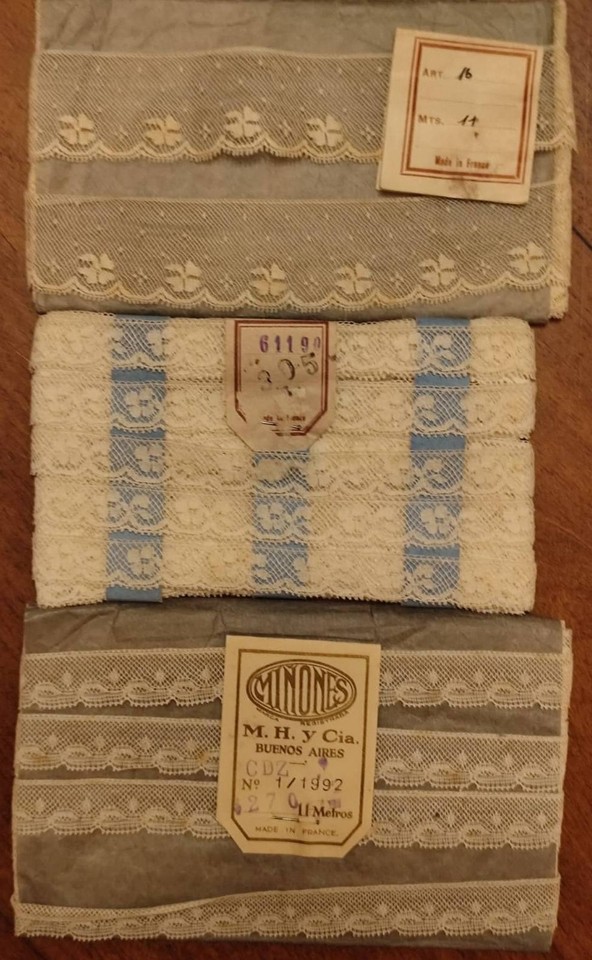 x3 ANTIQUE FRENCH COTTON DENTELLE VALENCIENNES,LACE TRIM,ORIGINAL ...