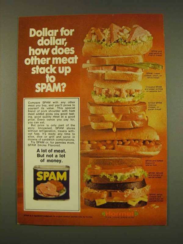 1976 Hormel SPAM Ad - Dollar for Dollar Stack Up | eBay