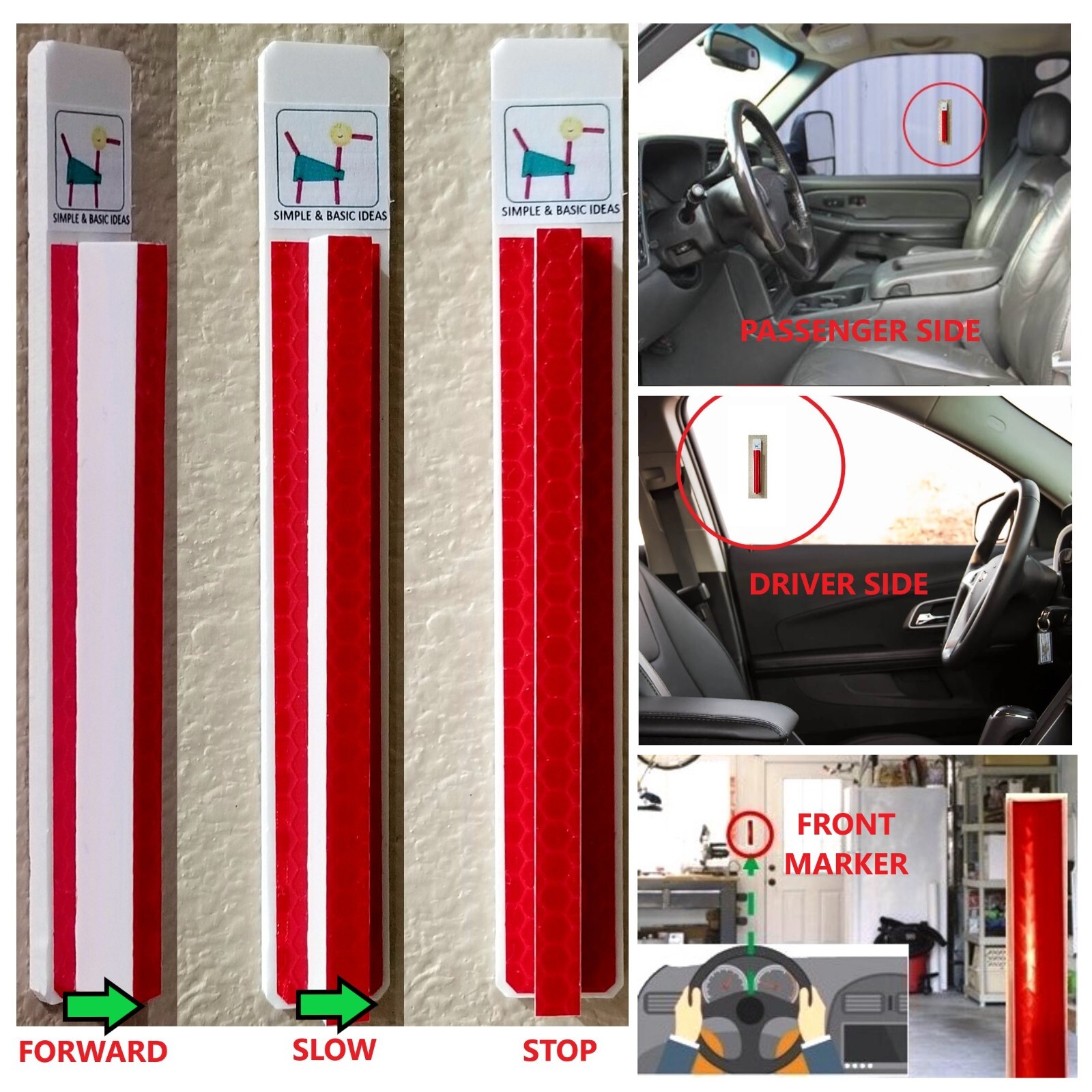 New Large Garage Car Parking assistant/aid, 5.5"x1.5" for good driver ...