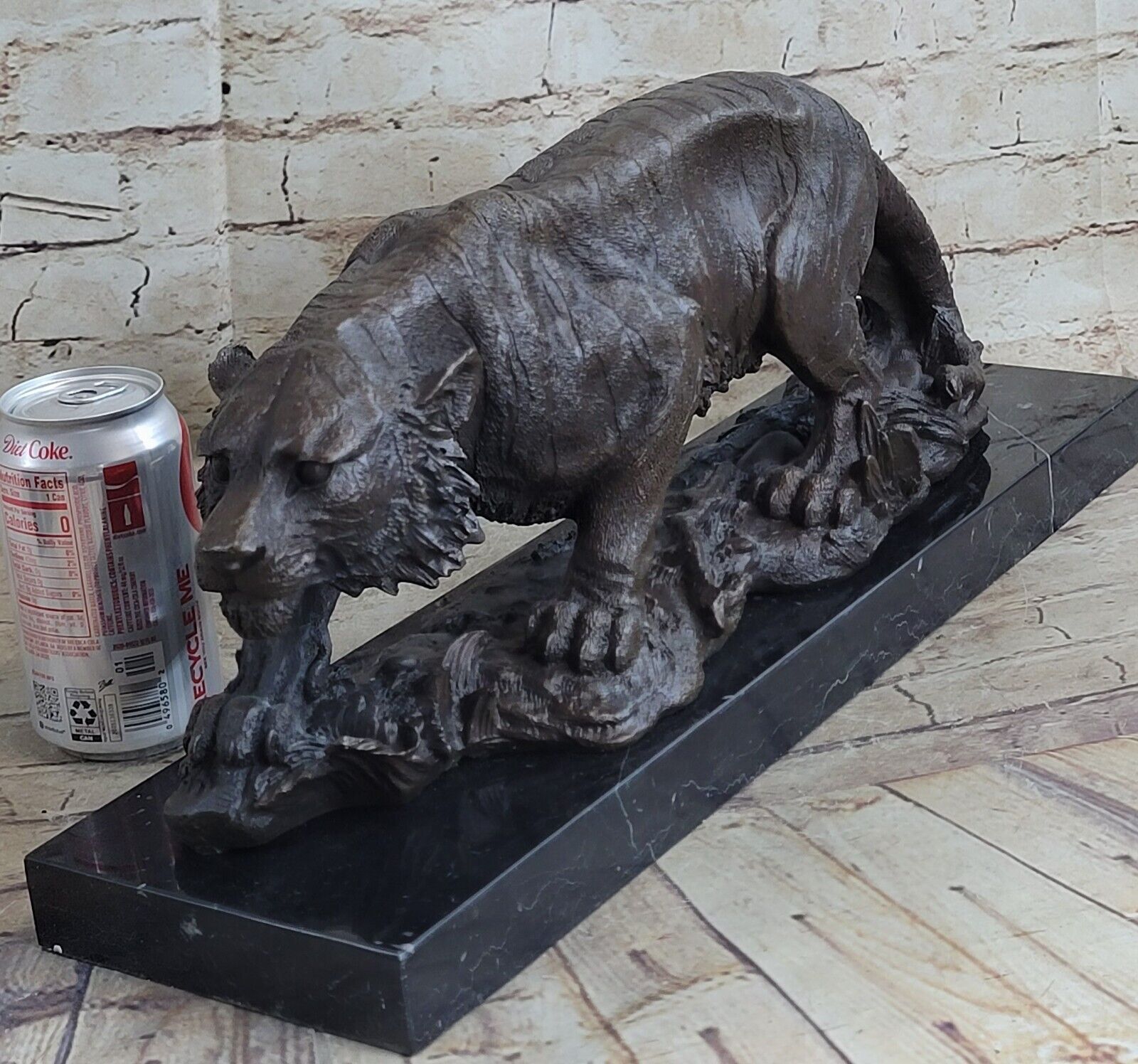 Signed Vienna Bronze Marble Leopard Panther Cat Statue Sculpture ...