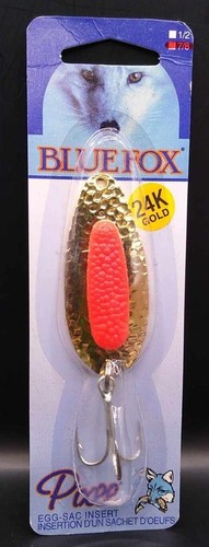 Vintage ~Blue Fox Pixiee Spoon, 7/8-Ounce, 24K Gold/Fluorescent Orange ...