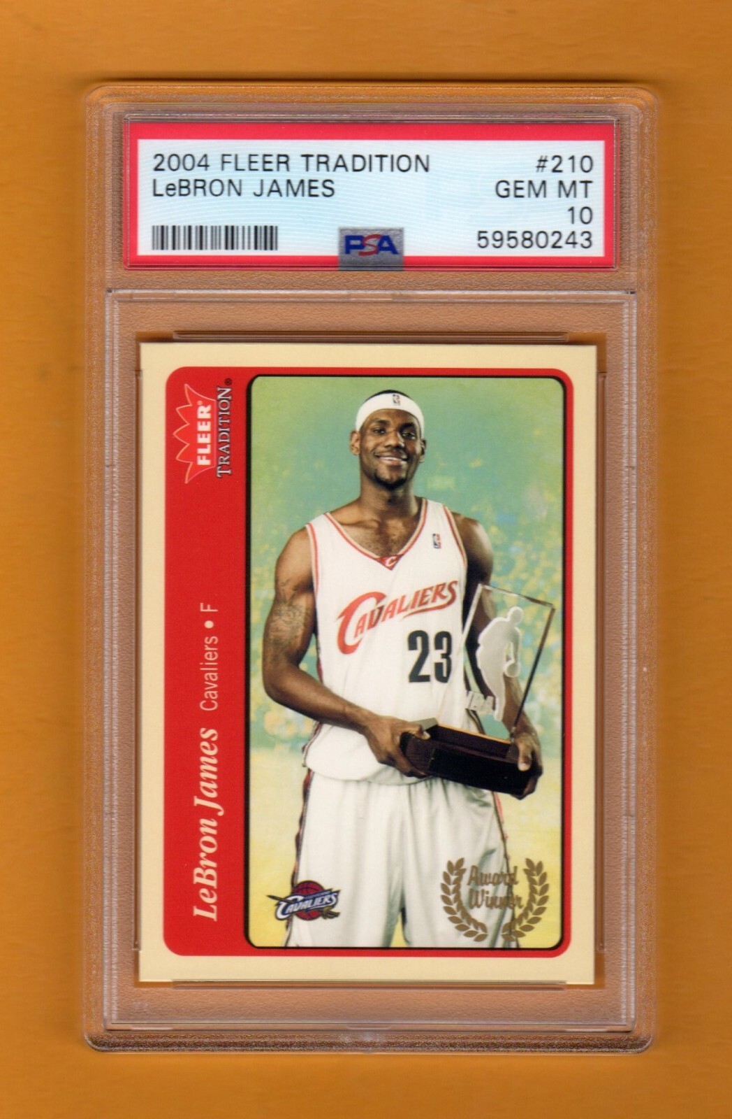 LeBRON JAMES 2004-05 FLEER TRADITION AWARD WINNER 2nd YEAR FRESH PSA 10 ...