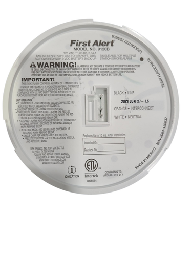 LOT OF 5 First Alert 9120B AC Smoke Detector Alarm NO BATTERY READ ...