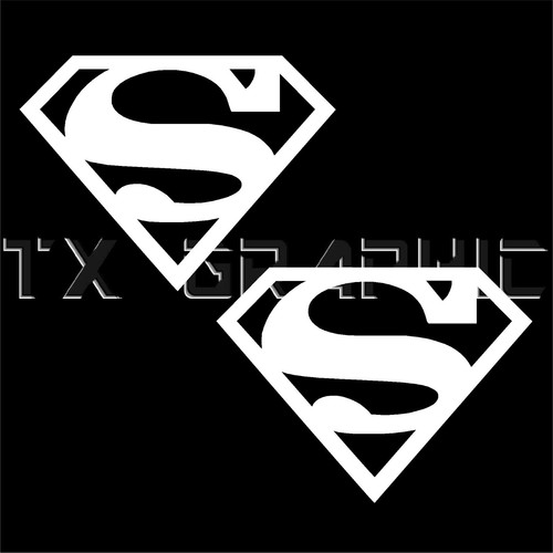 SUPERMAN LOGO DECAL VINYL STICKER 1 SET OF 2 WINDOW LAPTOP CAR TRUCK ...