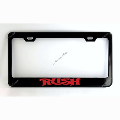 RUSH Black License Plate Frame, Custom Made of Powder Coated Metal | eBay