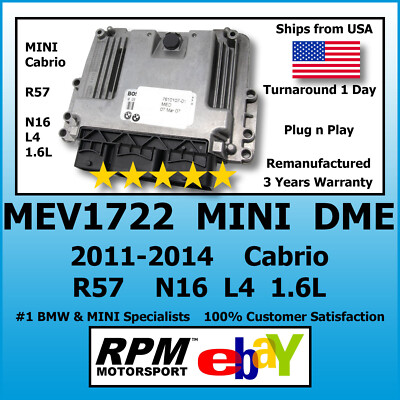 MINI Cabrio (R57) MEV1722 DME N16 1.6L Plug n Play 2011-2014 / RPM ...