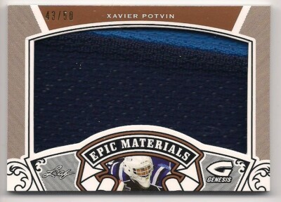 Xavier Potvin 2016 Leaf Genesis Epic Materials Game Used Jersey /50 2c ...
