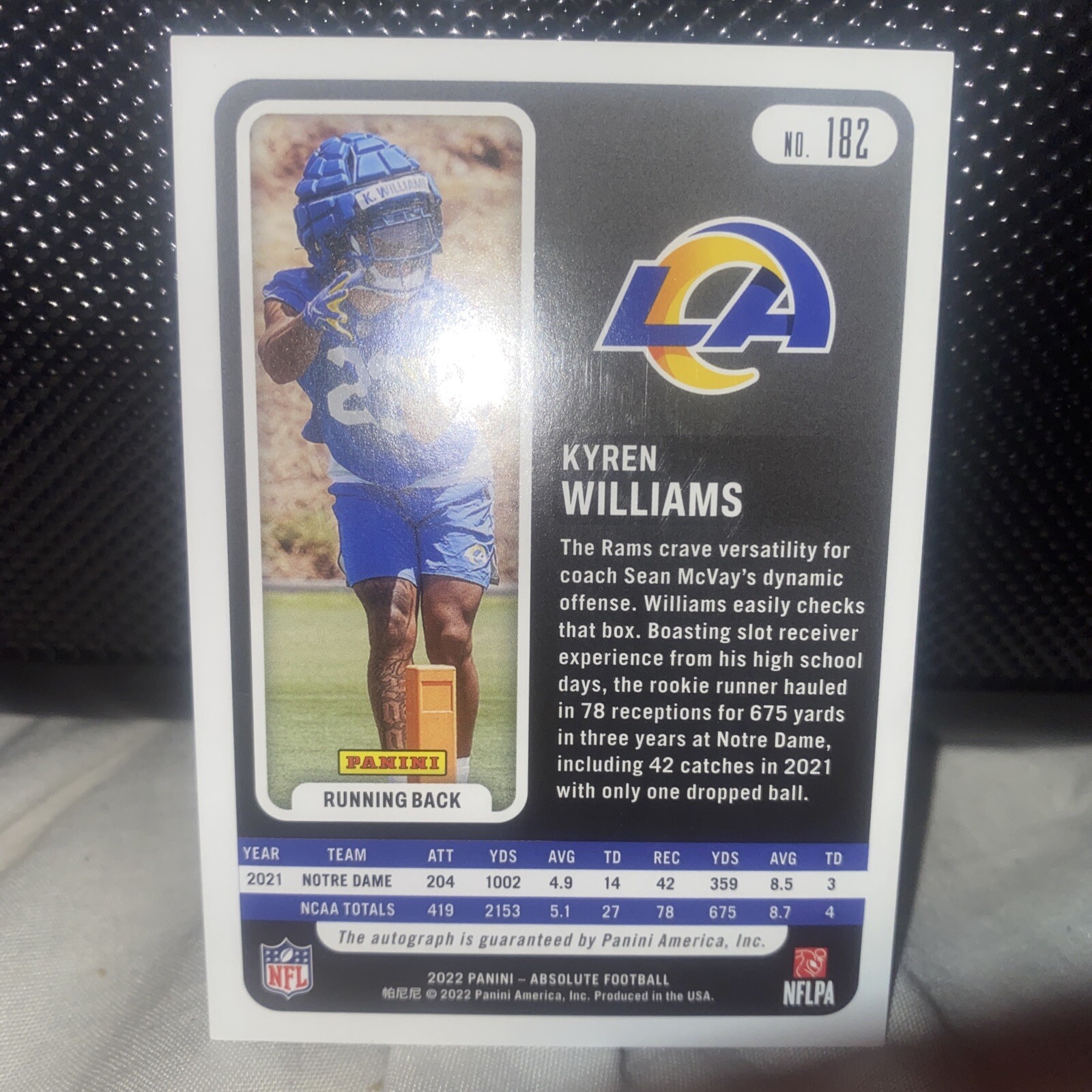 2022 Panini Absolute Kyren Williams /35 Spectrum Orange SP Rookie Auto ...