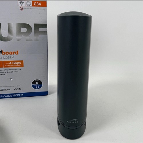 New ARRIS Surfboard G34 DOCSIS 3.1 Gigabit Cable Modem & Wi-Fi 6 Router ...