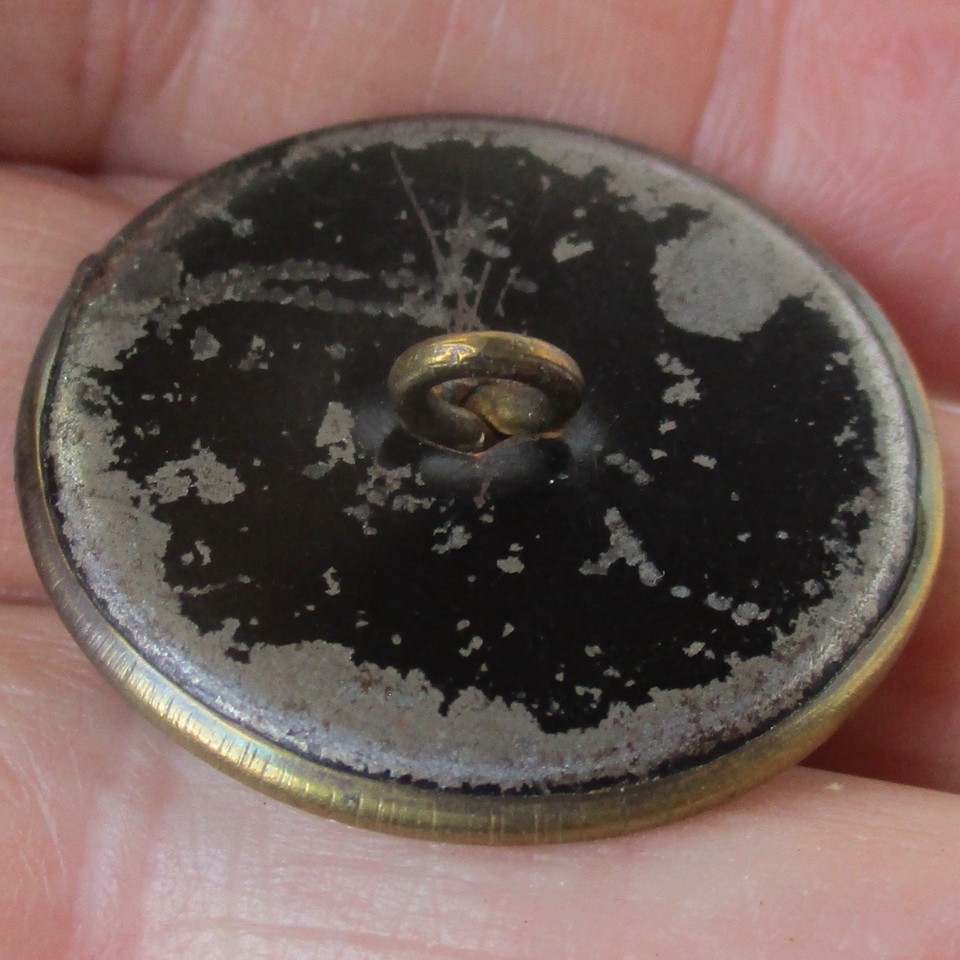 1" Stamped Brass Button w Buzzard Like Bird Image in Relief | eBay