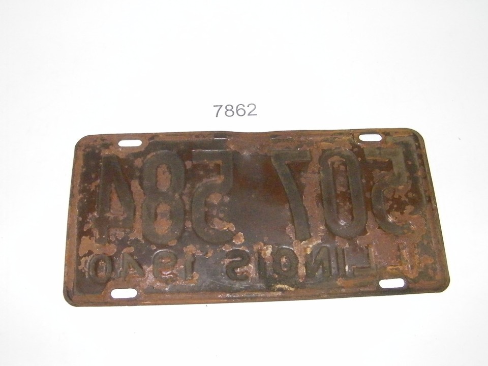 1940 Illinois IL License Plate Number 507 584 | eBay