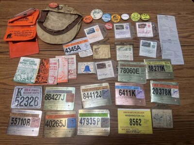 Large Lot of 24 Vintage Pennsylvania Hunting Archery Fishing license ...