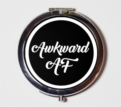 Awkward AF Funny Introvert Compact Mirror Make Up Pocket Mirror ...