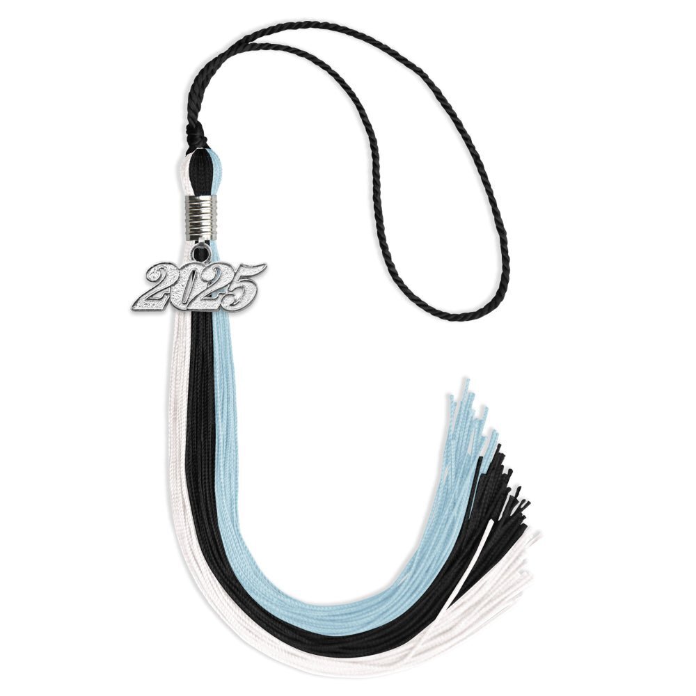 Endea Graduation Tassel - Mixed Double Color With Silver Year Date Drop ...