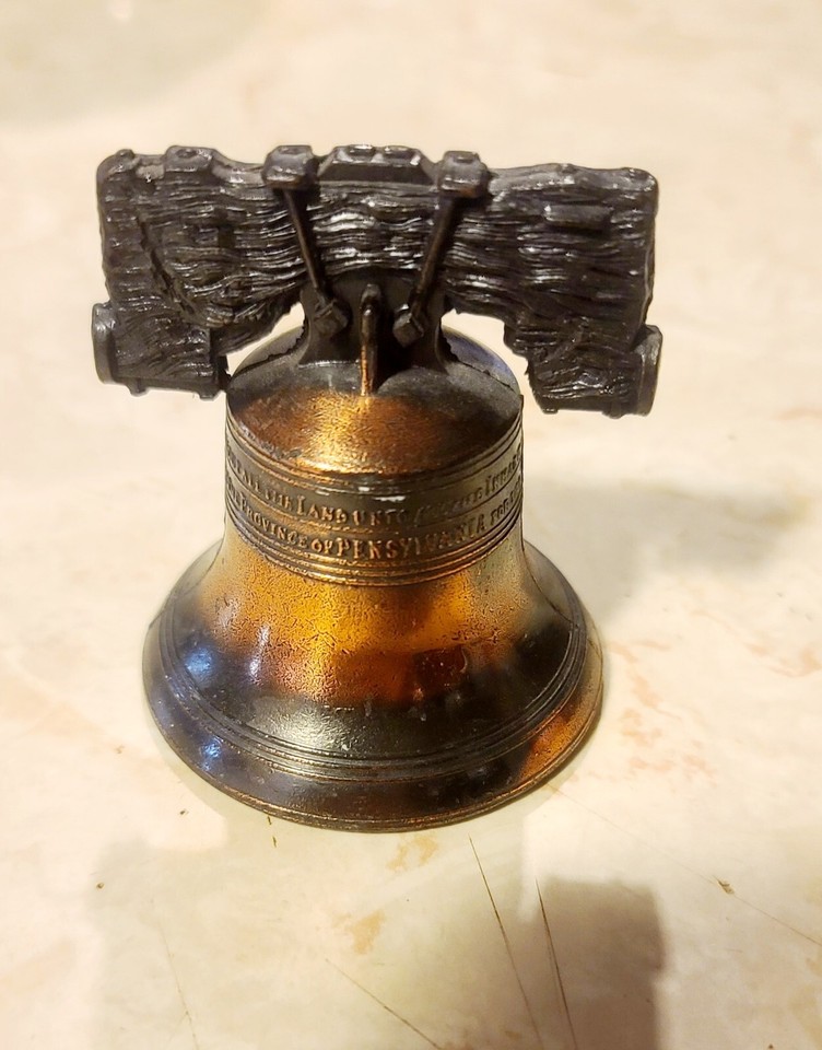 Vintage Replica Liberty Bell Cast Metal & Brass Pass & Stow ...