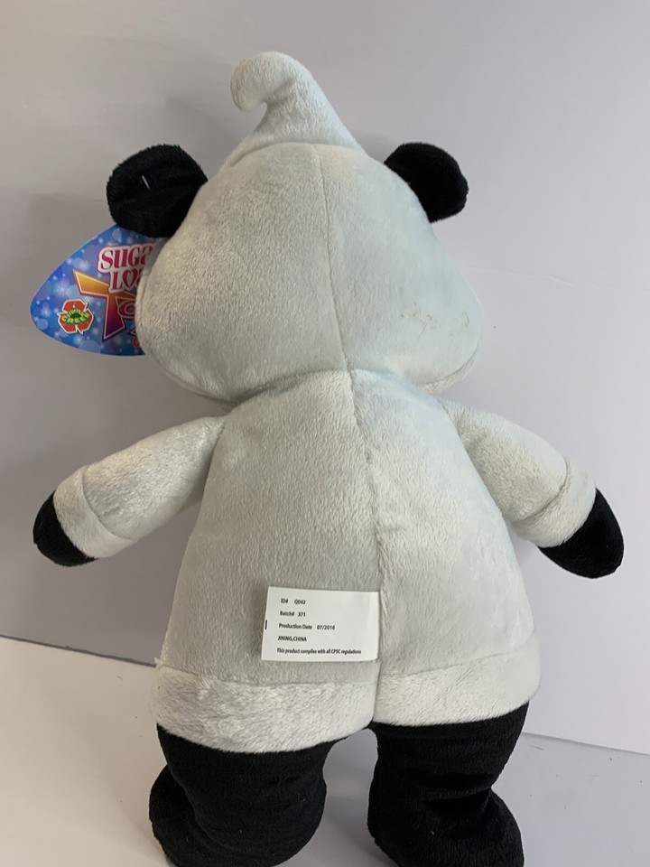 15" Sugar Loaf Toys Black Bear with White Hoodie Stuffed Plush New w ...