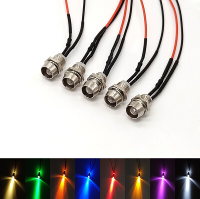 8mm LED Indicator Warning Signal Light Thread Metal 3V 6V 9V 12~220V ...