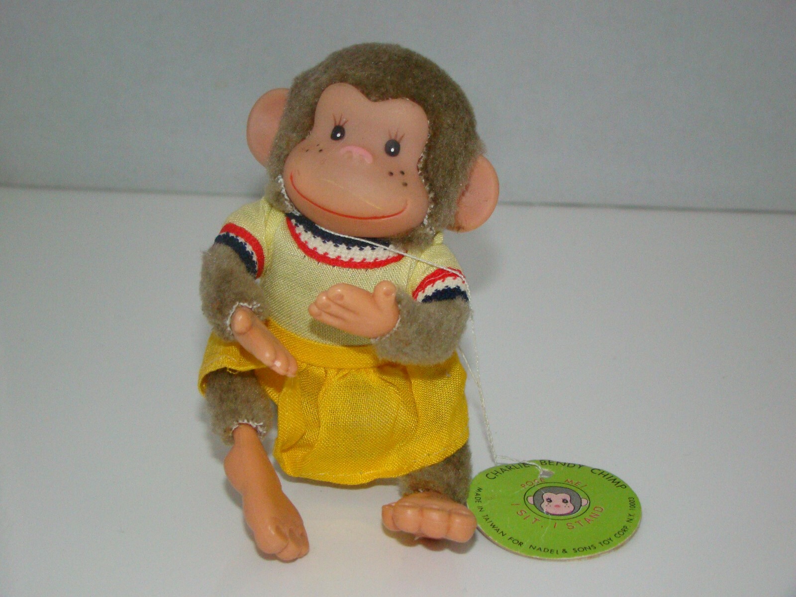 Vintage Charlie Bendy Chimp Monkey by Nadel & Sons Toy Corp. Bendable ...